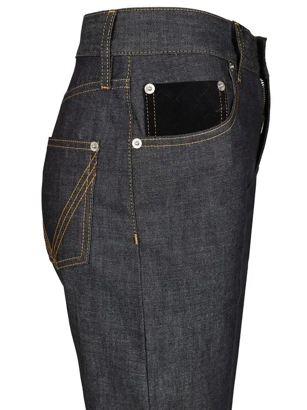 Bottega Veneta Straight Leg Jeans With Suede Pocket