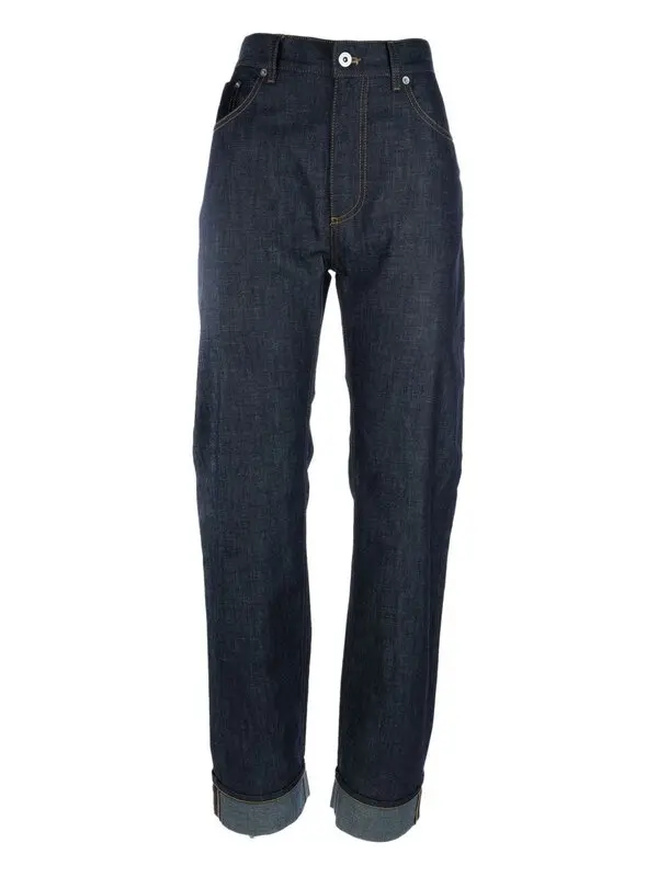 Bottega Veneta Straight Leg Jeans With Suede Pocket