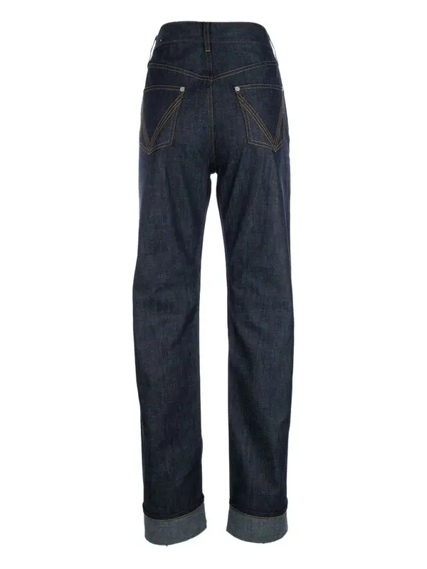 Bottega Veneta Straight Leg Jeans With Suede Pocket