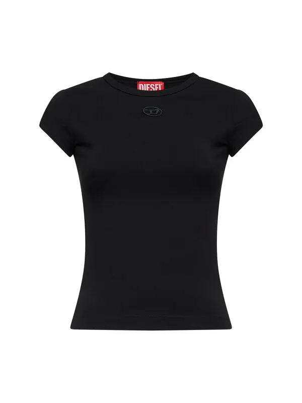 DIESEL® Black Stretch Jersey Logo T-shirt - Multicolor
