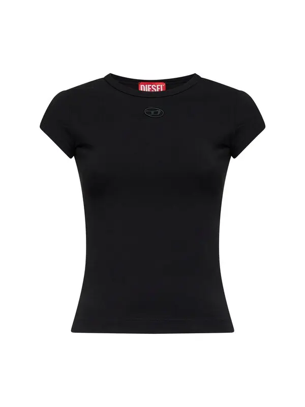 DIESEL® Black Stretch Jersey Logo T-shirt - Multicolor