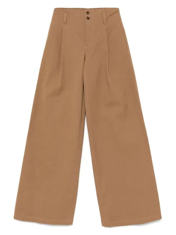 Chloé Wide-leg Cotton Trousers - Multicolor