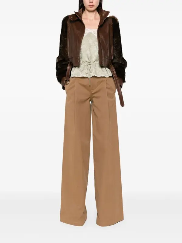 Chloé Wide-leg Cotton Trousers - Multicolor