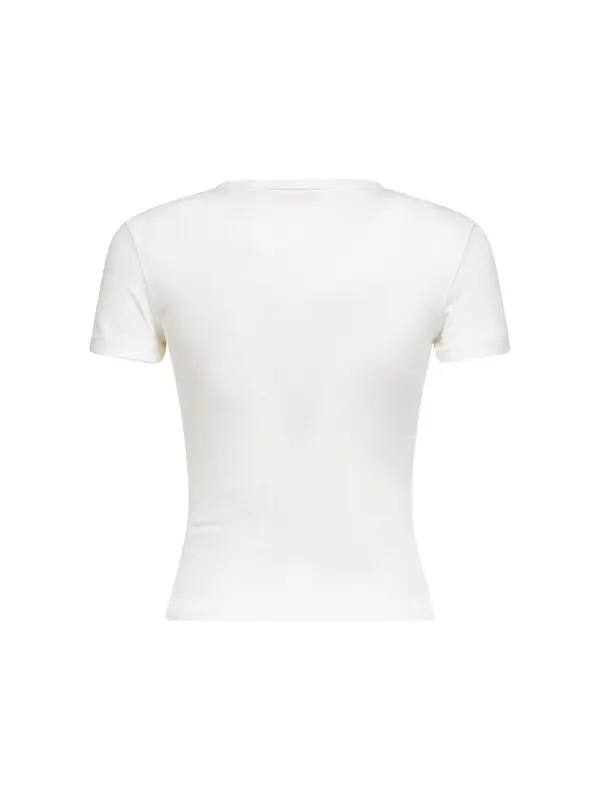 DIESEL® Ribbed Stretch Jersey T-shirt With Oval D Logo - Multicolor