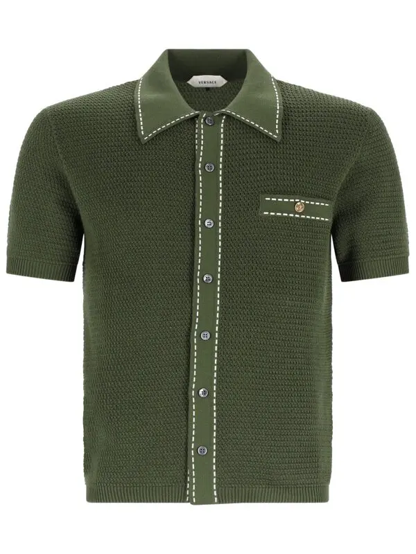 Versace Camicia In Maglia Di Cotone