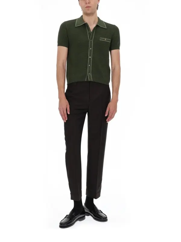 Versace Camicia In Maglia Di Cotone