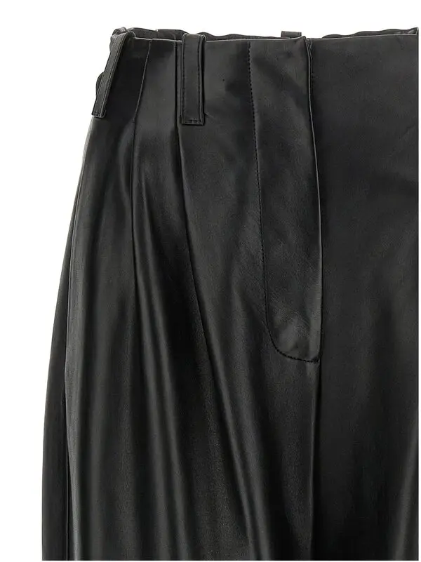 Givenchy Lambskin Leather High-waist Pleated Pants