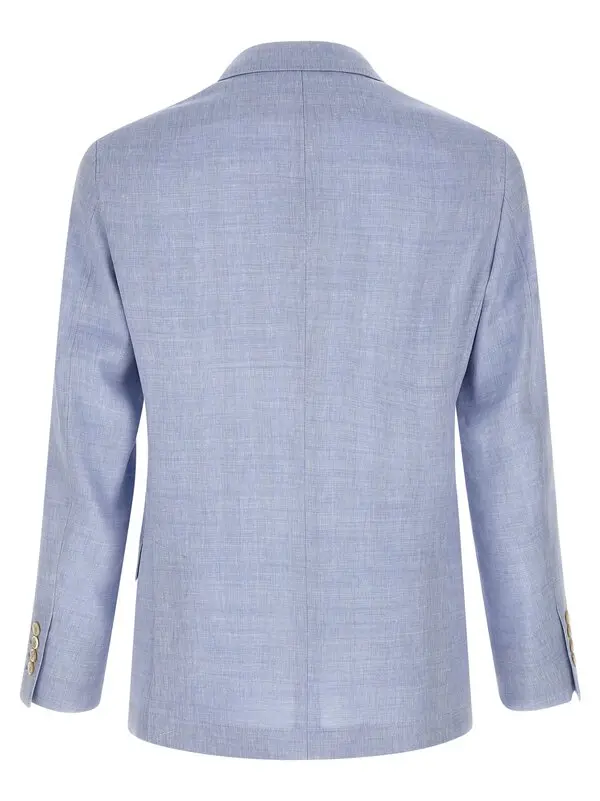 Brunello Cucinelli Linen And Wool Chevron Blazer