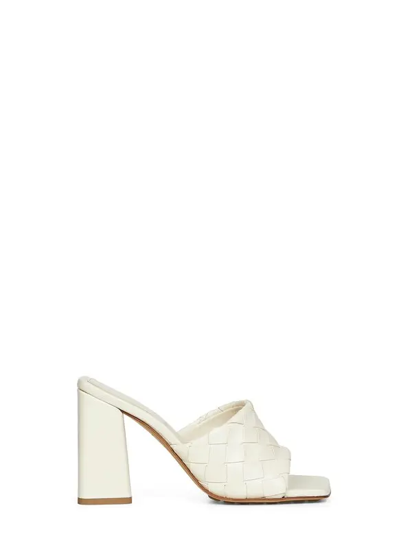 Bottega Veneta Sea Salt Intrecciato Leather Mules - Multicolor