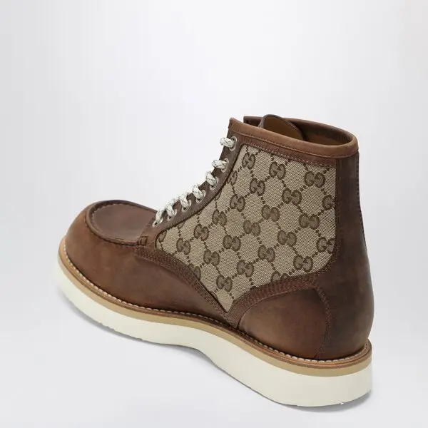 Gucci Lace-up Ankle Boot With Gg Insert