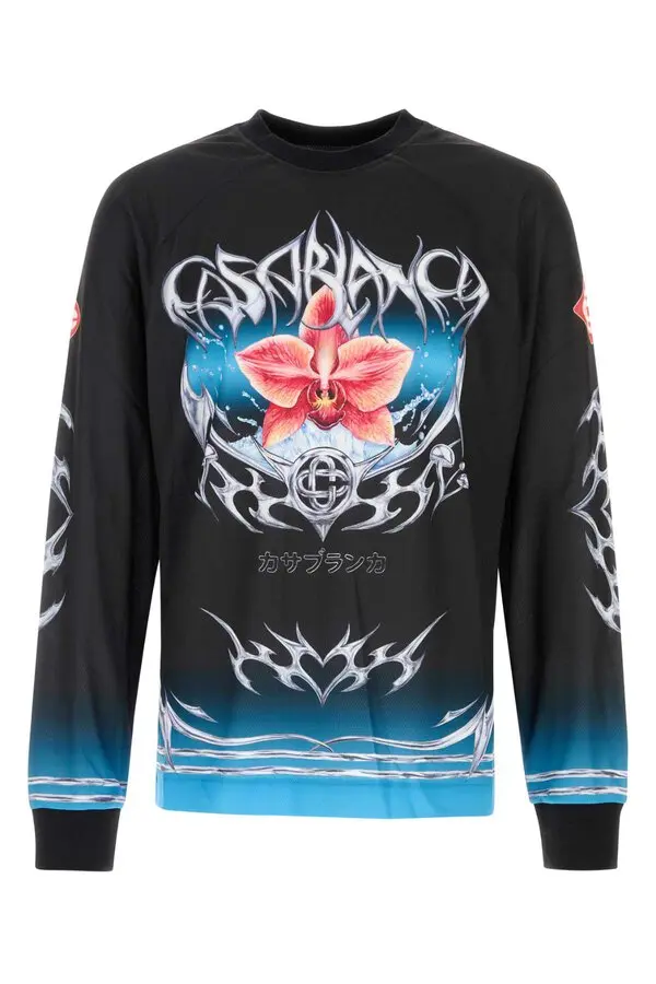 Casablanca Printed Polyester Long Sleeve T-shirt