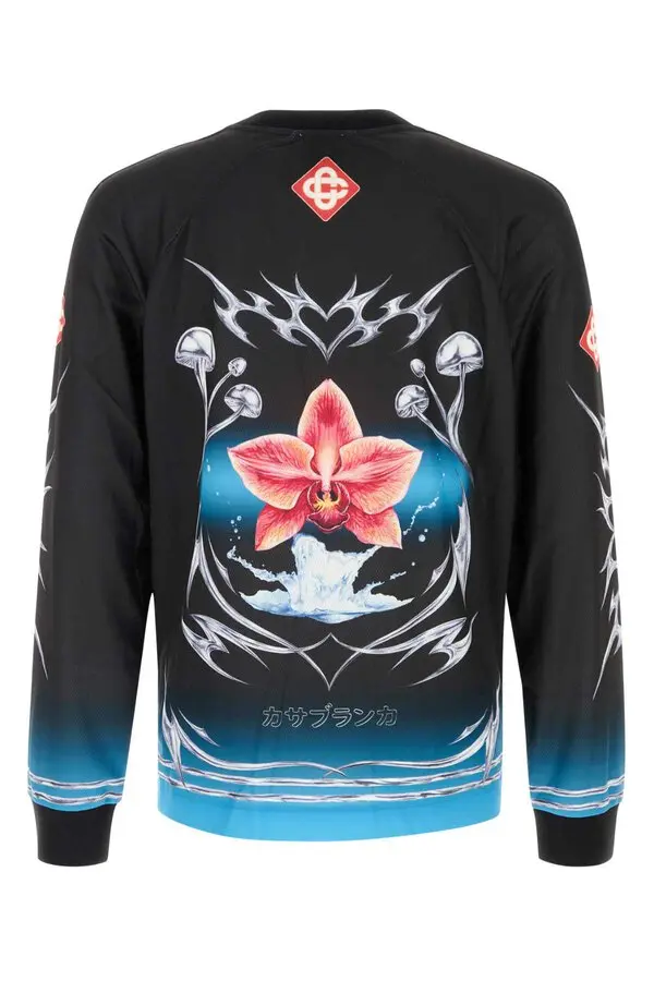 Casablanca Printed Polyester Long Sleeve T-shirt