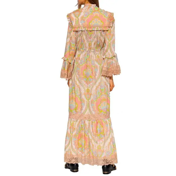 Gucci Fiorito Floral Long Sleeve Dress - Pink