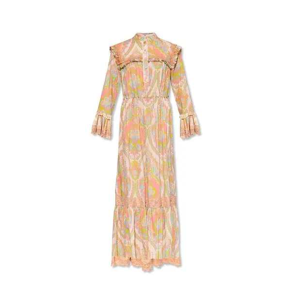 Gucci Fiorito Floral Long Sleeve Dress - Pink