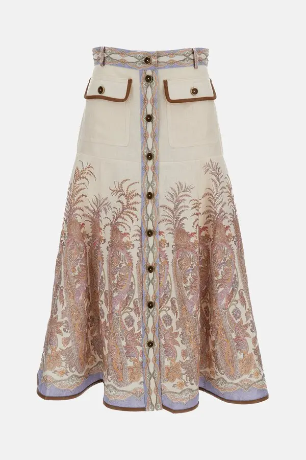 Zimmermann Alchemy A-line Midi Skirt - Multicolor