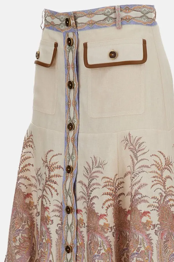 Zimmermann Alchemy A-line Midi Skirt - Multicolor