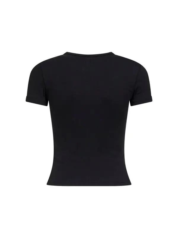DIESEL® Ribbed Stretch Jersey T-shirt With Oval D Logo - Multicolor