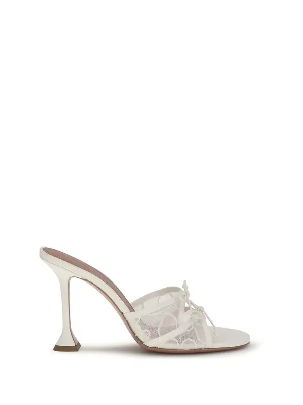 Amina Muaddi Eleonora Mules Sandals With Sculptural Heel