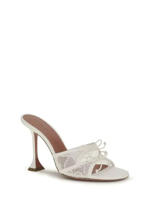 Amina Muaddi Eleonora Mules Sandals With Sculptural Heel