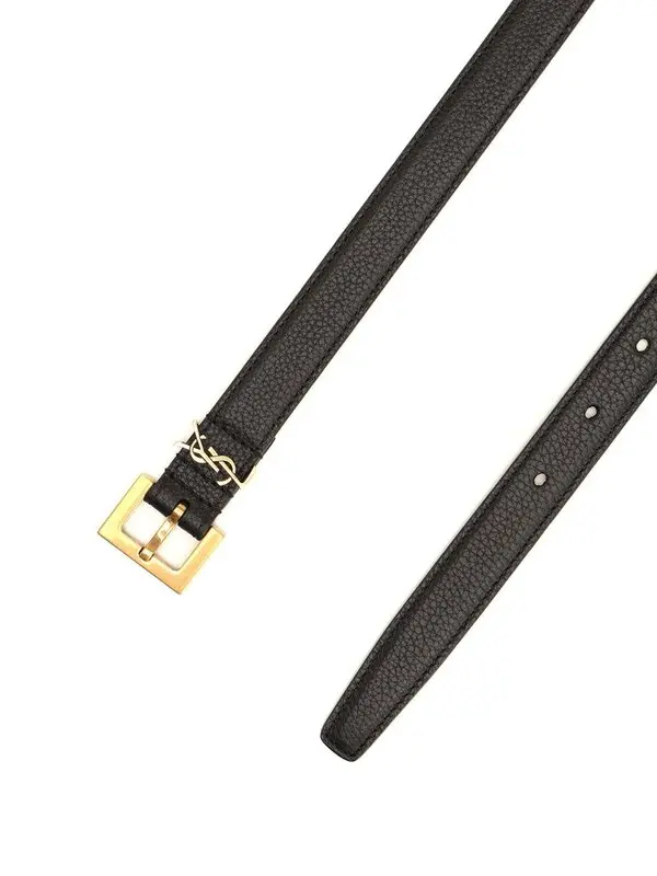 Saint Laurent Cassandre Thin Belt - Black