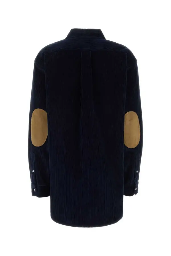 Miu Miu Corduroy Shirt With Logo Detail - Blue