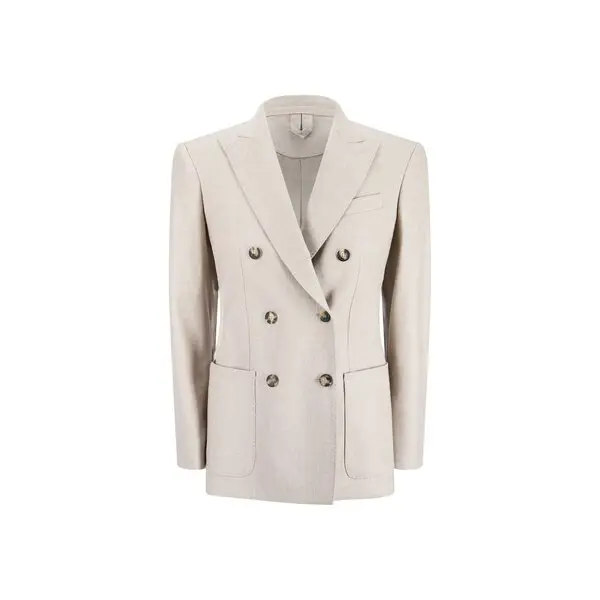 Max Mara Fred Jacket: Cashmere Blend Double-breasted Blazer - Cream