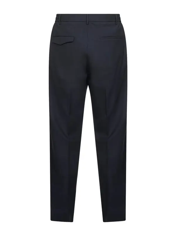 Tagliatore Blue Stretch Virgin Wool Blend Garcon Trousers - Multicolor