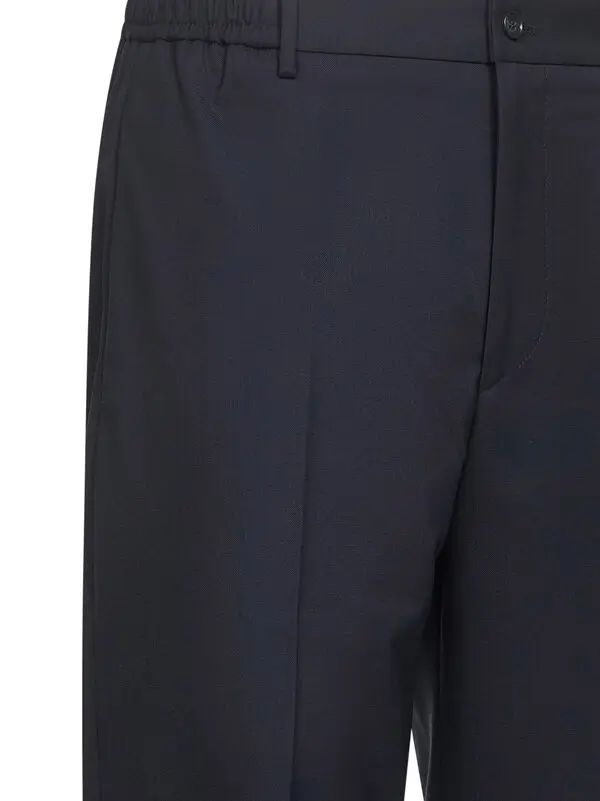 Tagliatore Blue Stretch Virgin Wool Blend Garcon Trousers - Multicolor