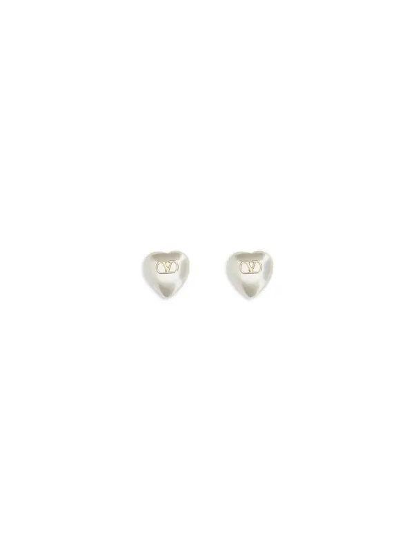 Valentino Garavani Vlogo Signature Heart Drop Earrings - Gold