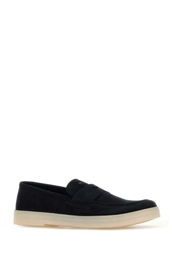Prada Dark Suede Loafers - Blue