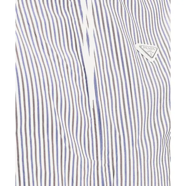 Prada Striped Hooded Jacket - Blue