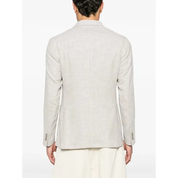 Tagliatore Double-breasted Peak Lapel Jacket - Cream