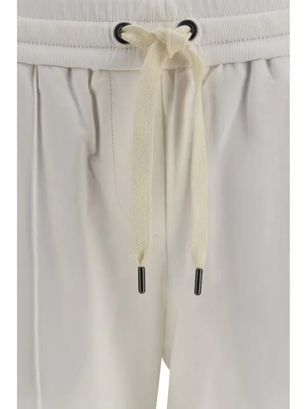 Brunello Cucinelli Mixed Linen Pants - White