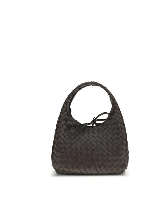 Bottega Veneta Campana Shoulder Bag In Woven Intrecciato Leather - Brown