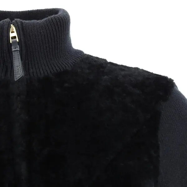 Loewe Shearling And Knit Zip-up Jacket