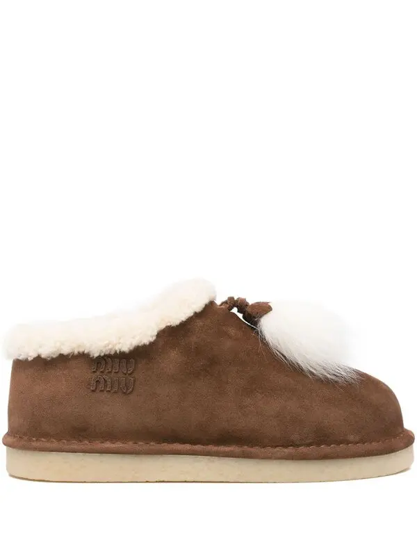 Miu Miu Suede Leather Slippers - Multicolor