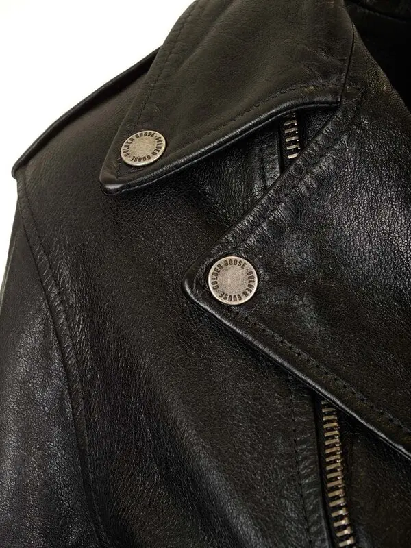 GOLDEN GOOSE Distressed Leather Biker Jacket