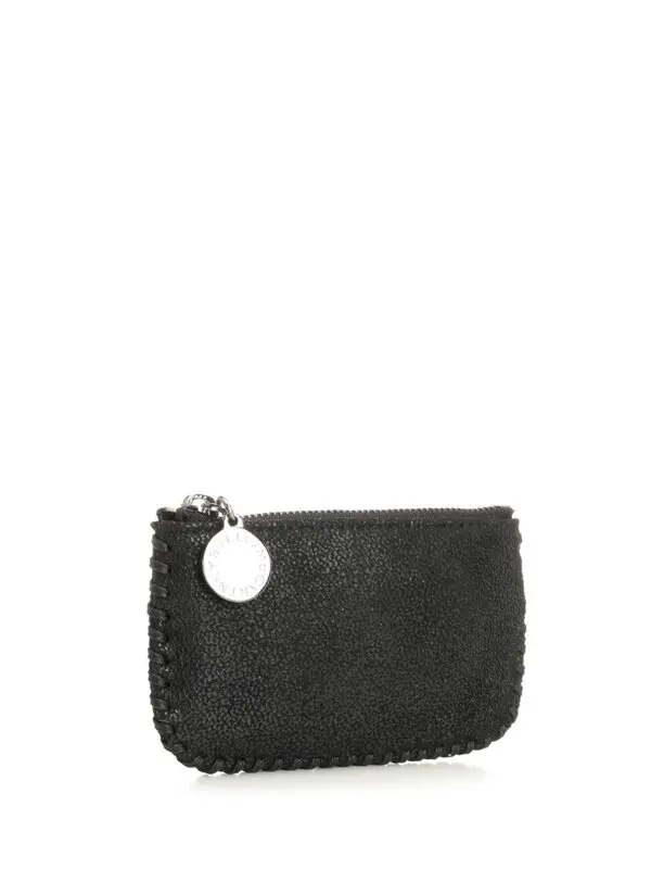 Stella McCartney Falabella Zip Around Card Holder Keychain - Black