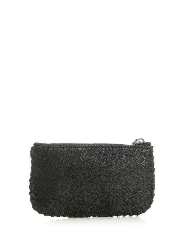 Stella McCartney Falabella Zip Around Card Holder Keychain - Black
