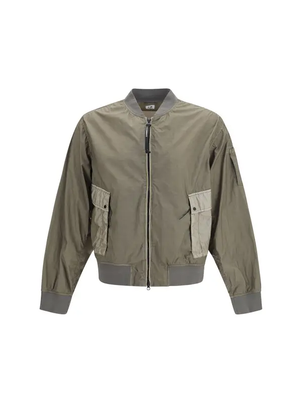 C.P. COMPANY Bi-tm Mixed Lens Bomber Jacket - Green