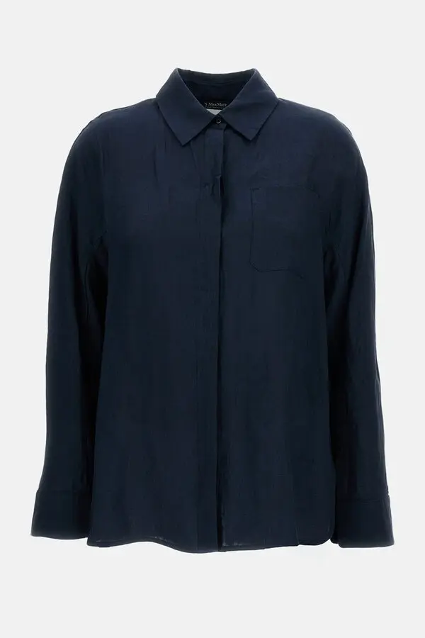 Max Mara Long-sleeved Linen Shirt - Multicolor
