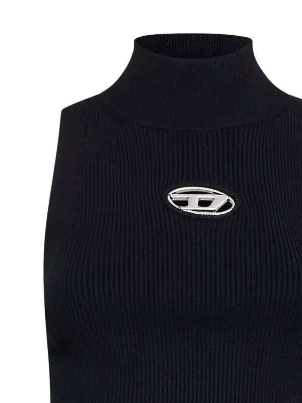 DIESEL® Ribbed High-collar Sleeveless Top