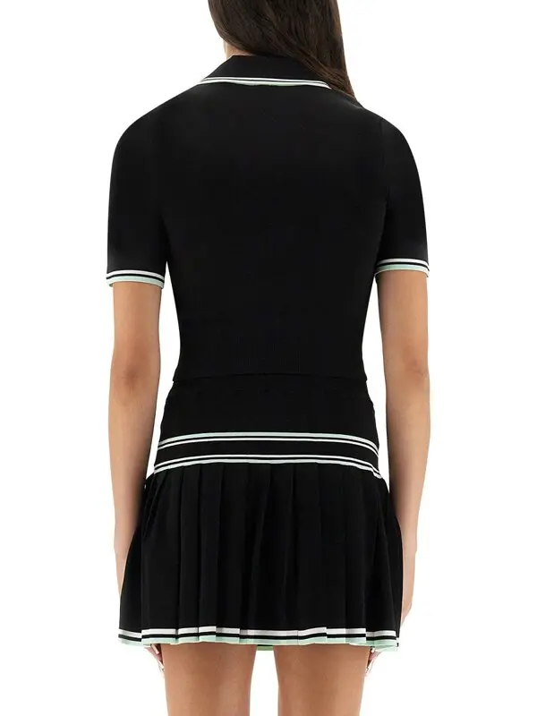 Casablanca Viscose V-neck Polo Shirt