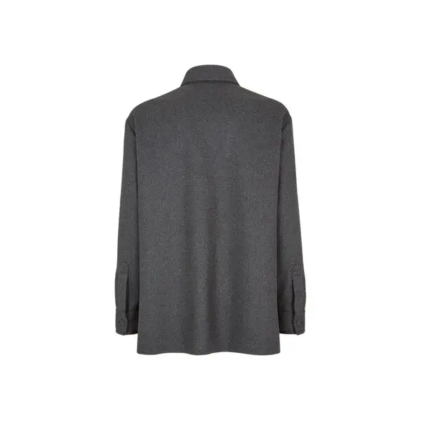 Fendi Cashmere Shirt Jacket With Ff Embossing