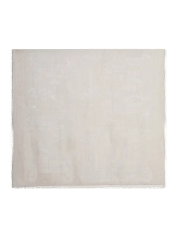 Max Mara Cotton Blend Scarf With Jacquard Logo - Multicolor