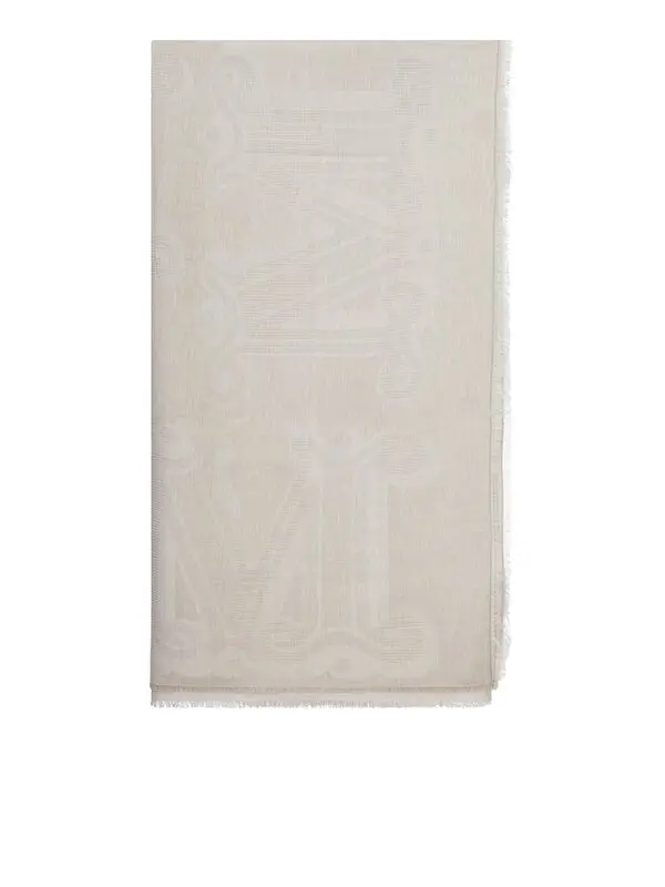 Max Mara Cotton Blend Scarf With Jacquard Logo