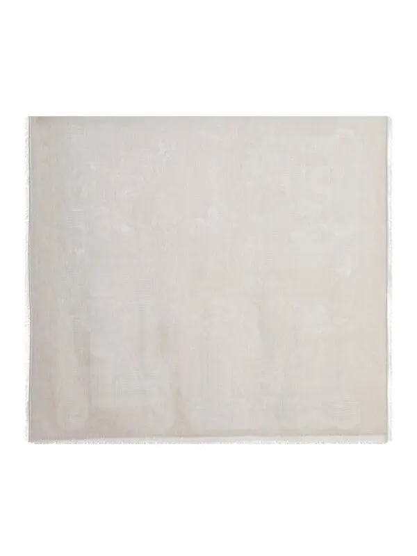 Max Mara Cotton Blend Scarf With Jacquard Logo - Multicolor