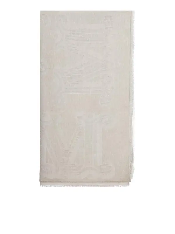 Max Mara Cotton Blend Scarf With Jacquard Logo - Multicolor