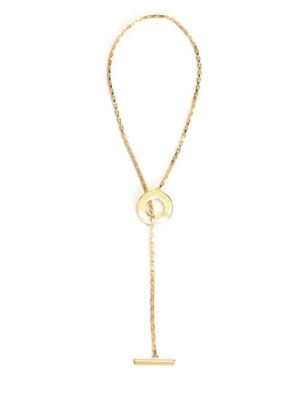 Celine Plated Brass Disc Necklace - Gold