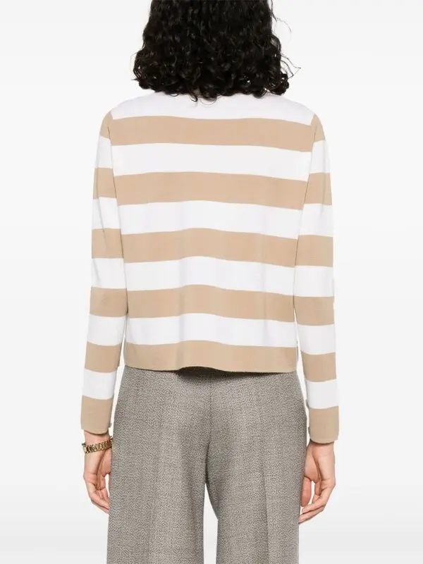 Max Mara Striped Wool Crew Neck Long Sleeve Sweater - Multicolor